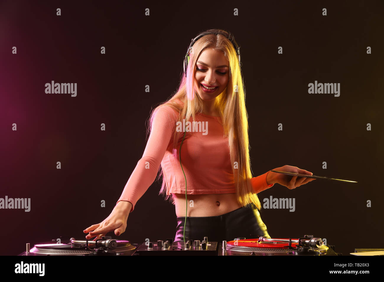Female disk jockey hi-res stock photography and images - Alamy