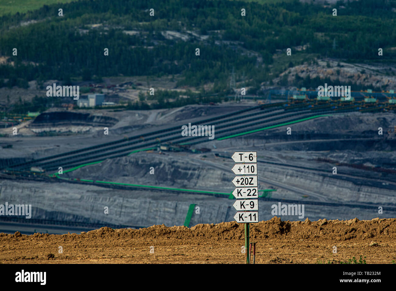 Brown-coal mine and power plant Turow pictured in Bogatynia, Poland ...