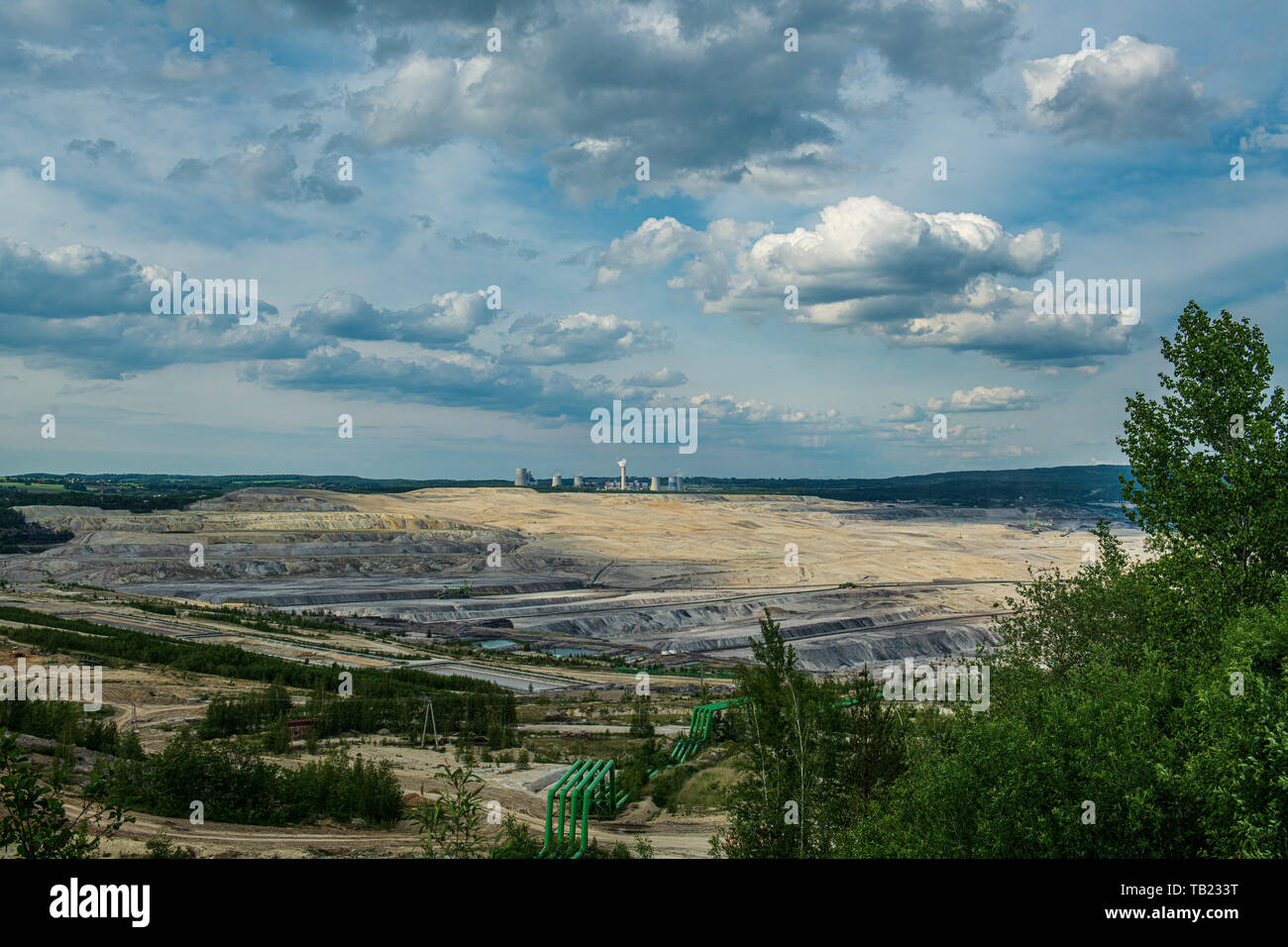 Brown-coal mine and power plant Turow pictured in Bogatynia, Poland ...
