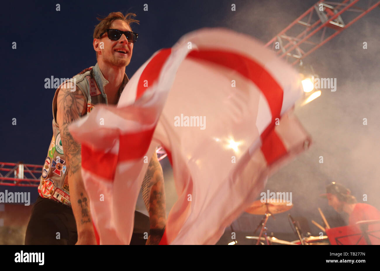 Berlin, Germany. 29th May, 2019. Sebastian Polter of Union celebrates ...