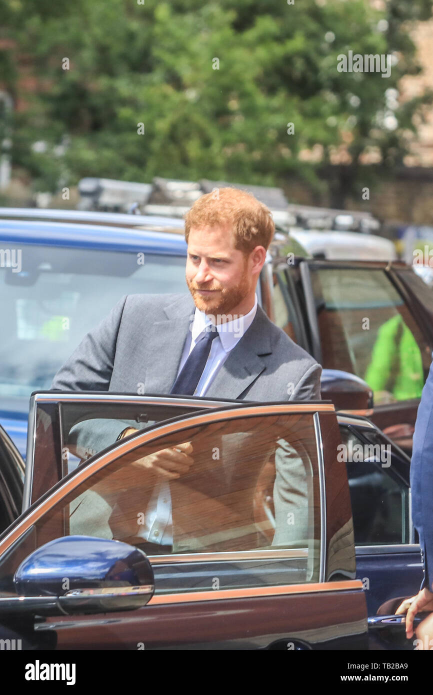 London, UK. 30th May, 2019. Prince Harry Duke of Sussex leaves the Kia ...