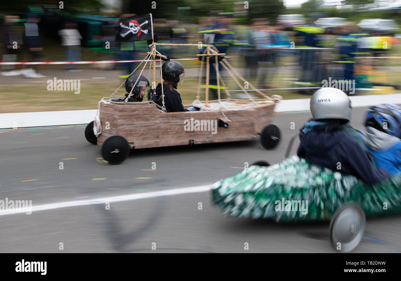 Osnabrück, Lower Saxony, Germany A soapbox in the shape of a pirate ...