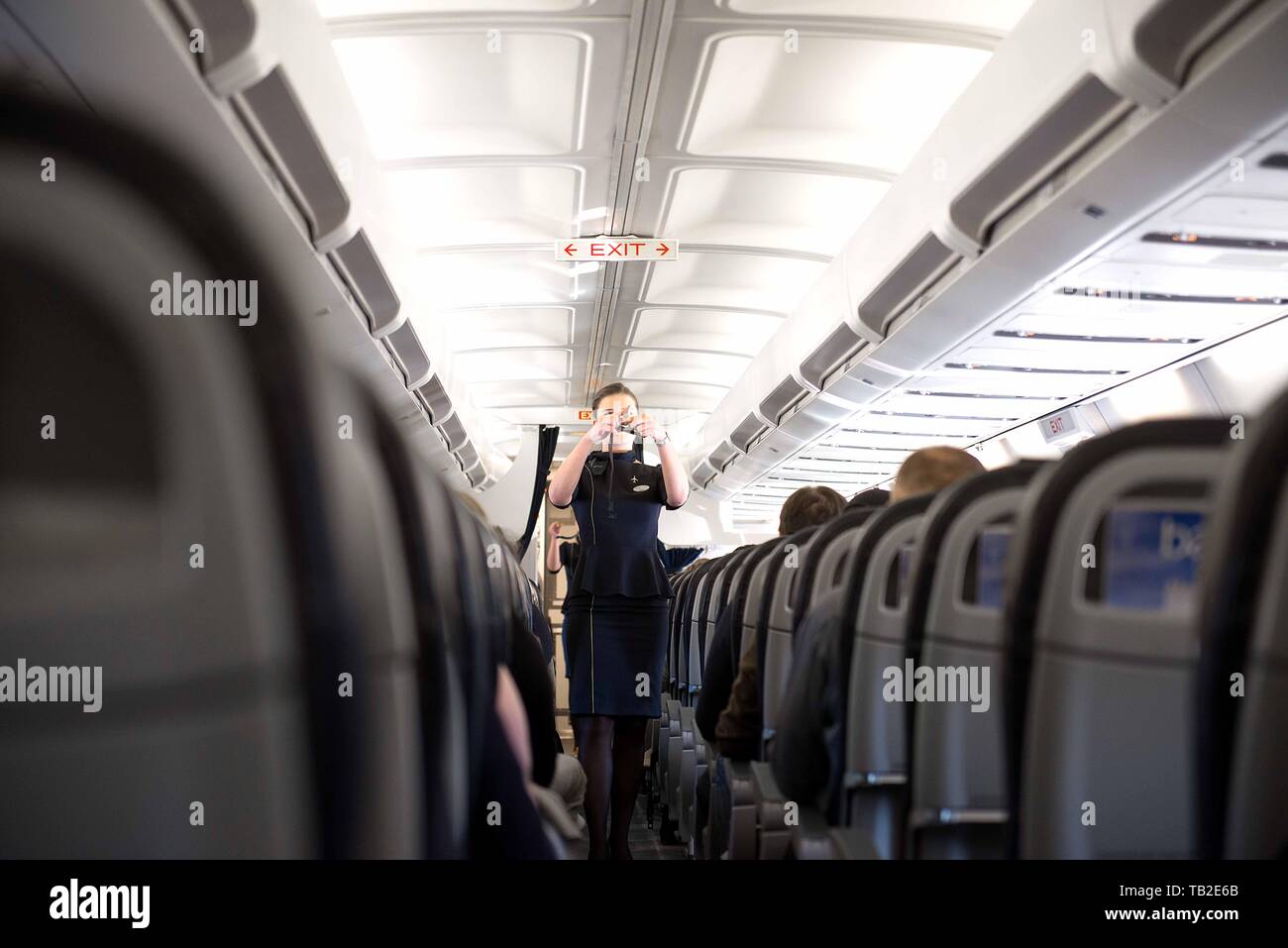 Cabin crew briefing hi-res stock photography and images - Alamy