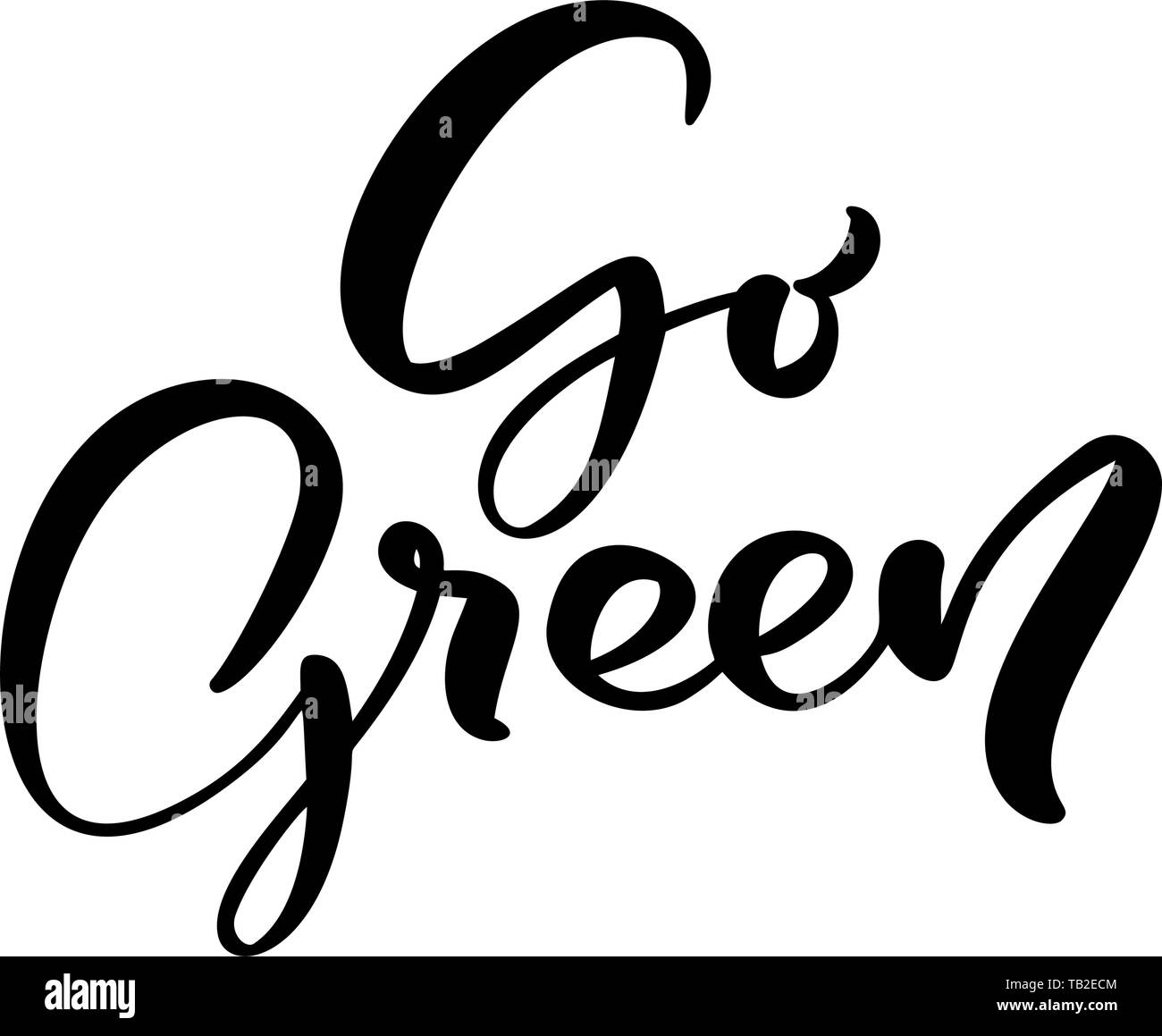 Go green logo calligraphy lettering text. World environment day ...