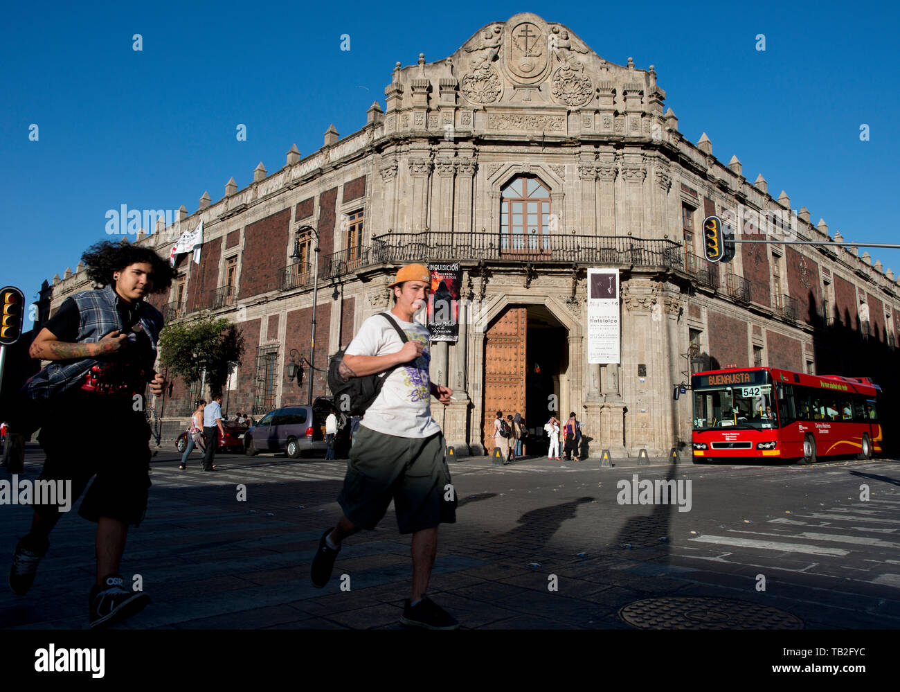 Metrobus publica transportation in the Centro Historico of Mexico City ...