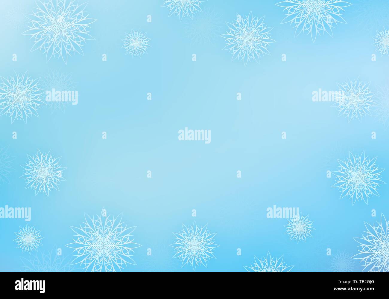 Snowflakes falling on blue gradient Stock Vector Images - Alamy