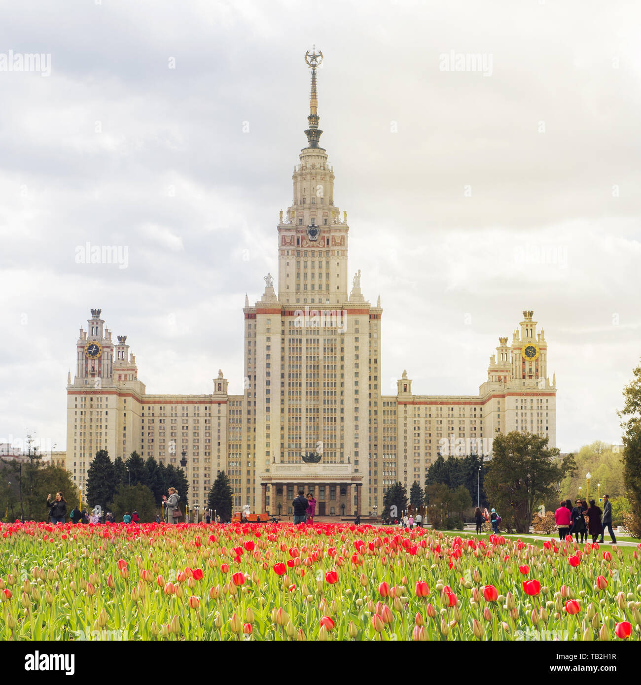Moscow, Russia - May 03, 2019: Lomonosov State University, iconic ...