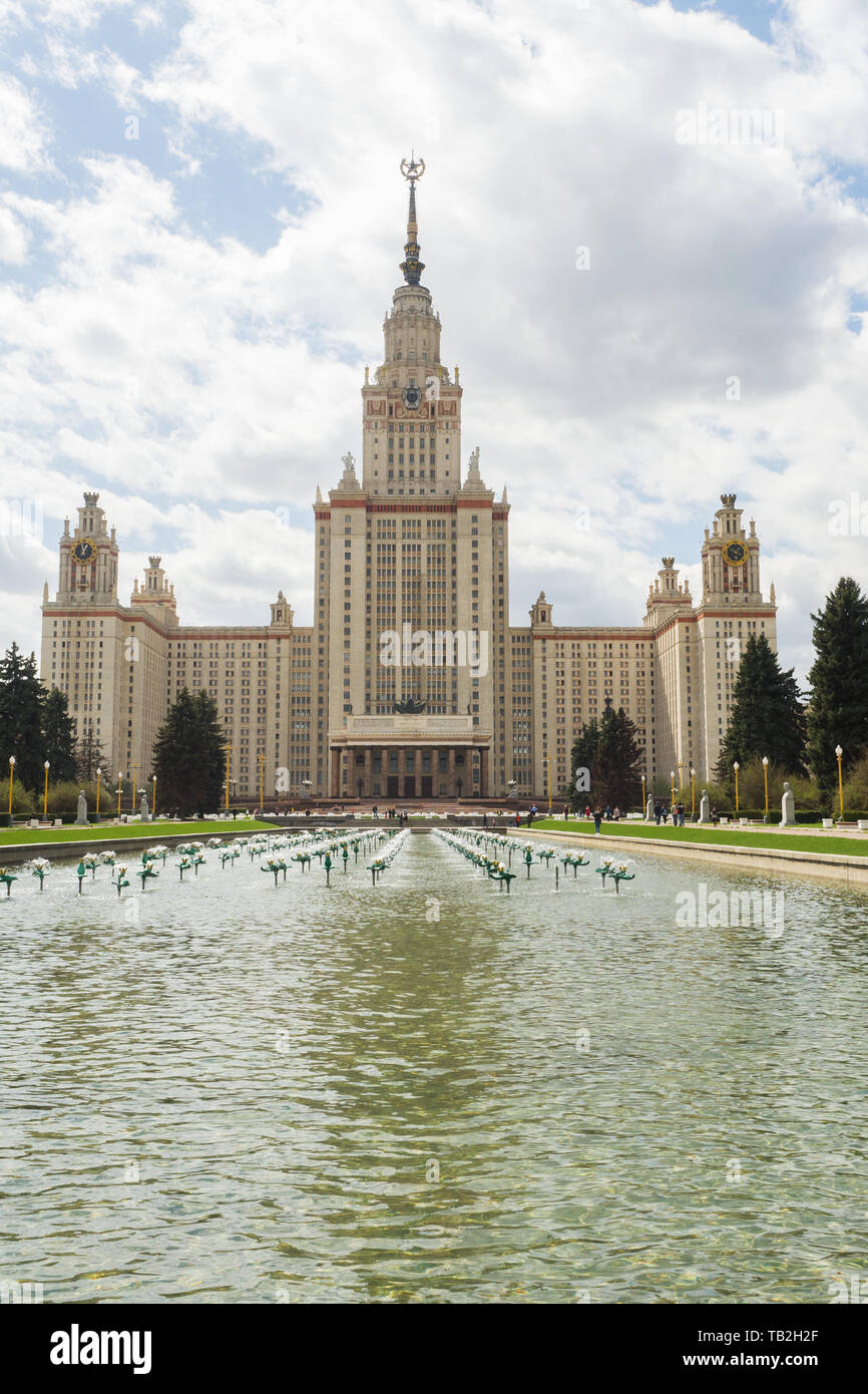 Moscow, Russia - May 03, 2019: Lomonosov State University, iconic ...