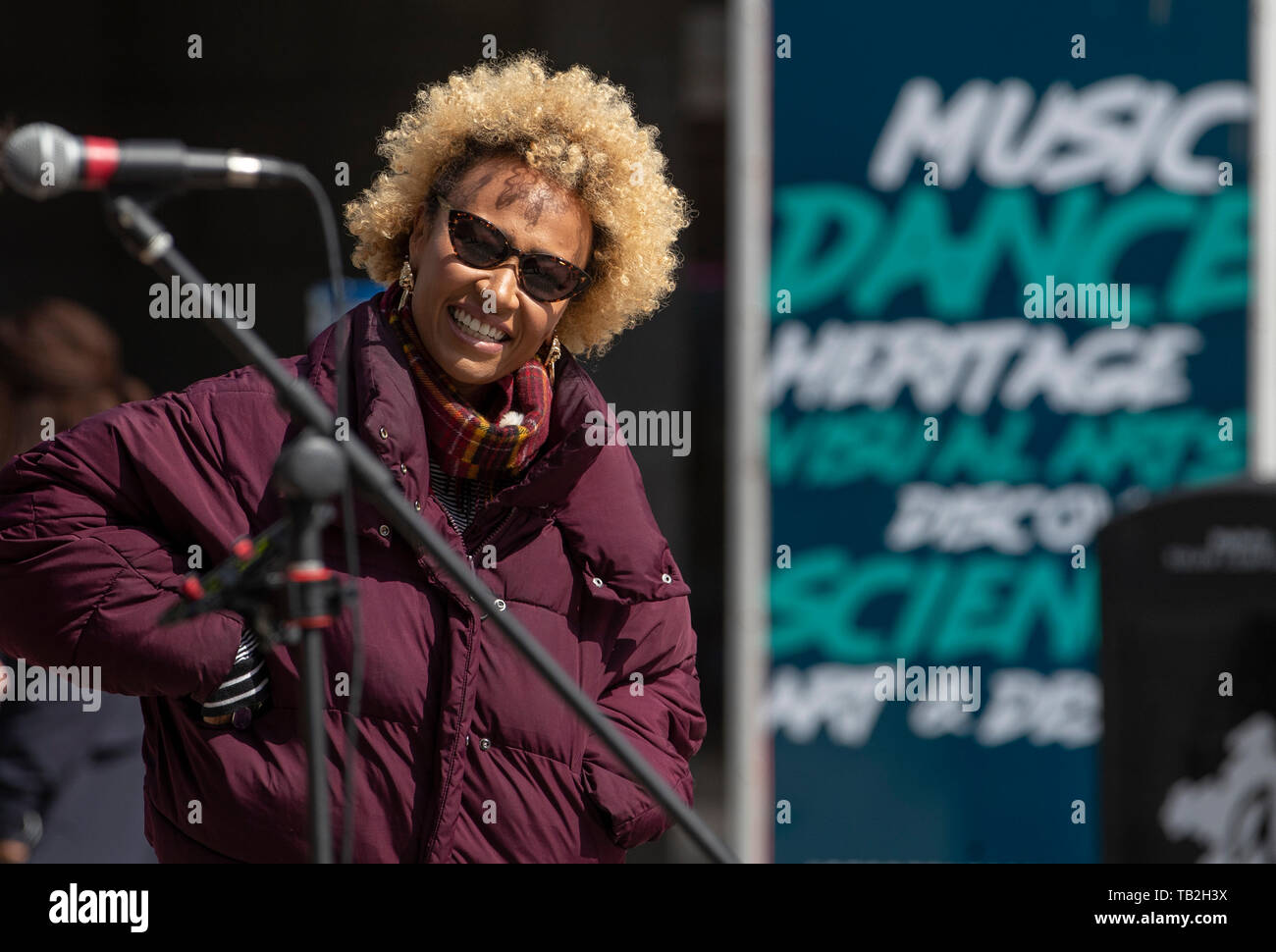 Singer-songwriter Emeli Sande during filming in her home city of ...