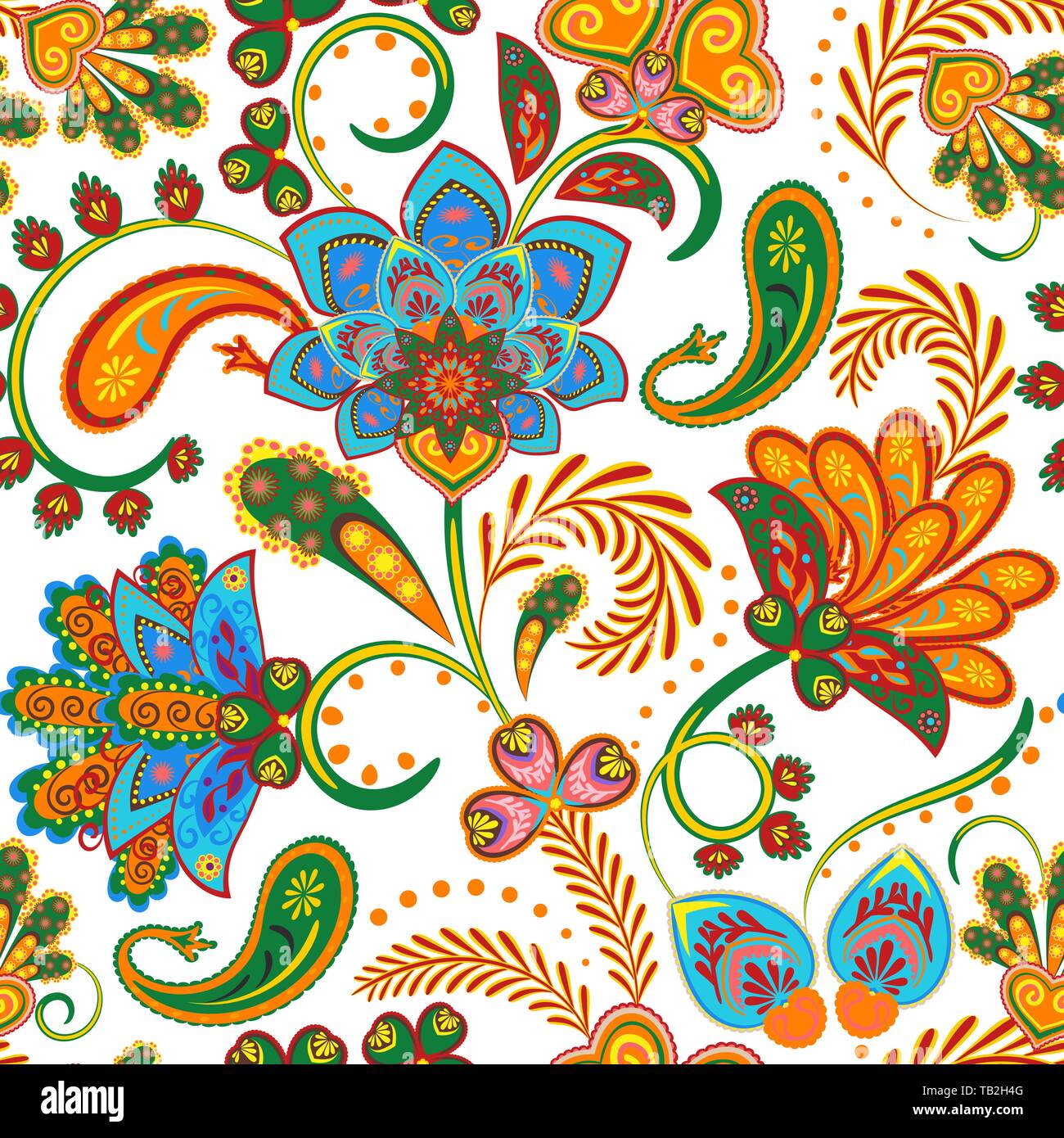 Seamless vector paisley pattern Stock Vector Image & Art - Alamy