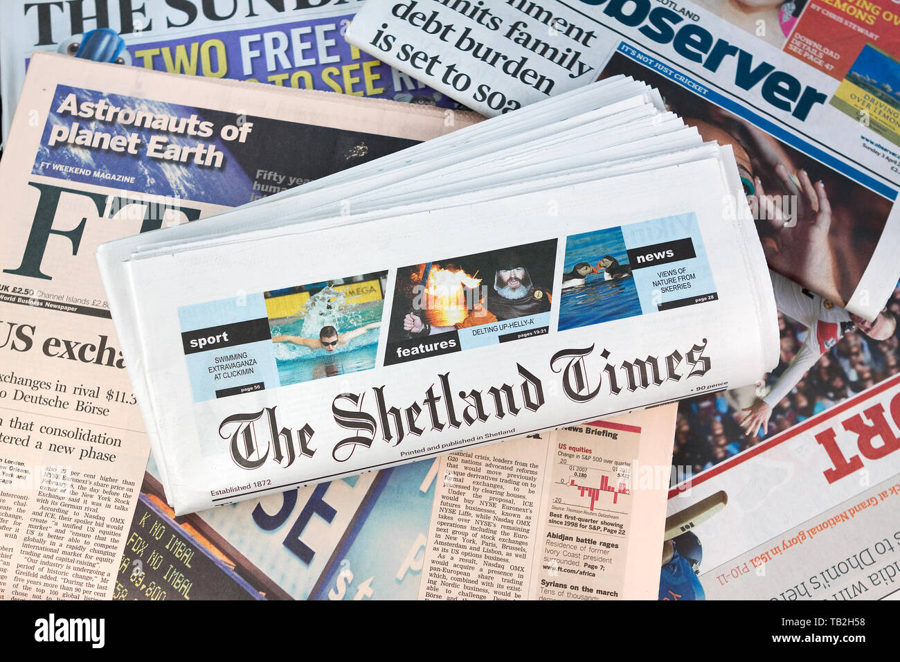 The Shetland Times local newspaper photographed amongst the world's ...