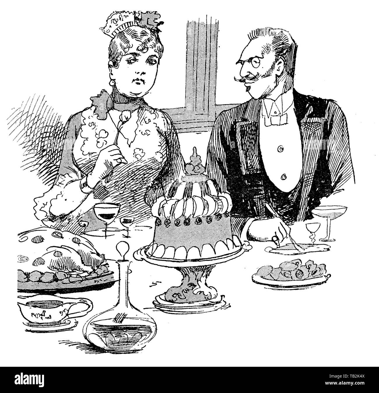 Cartoon fat woman eating vintage hi-res stock photography and images ...