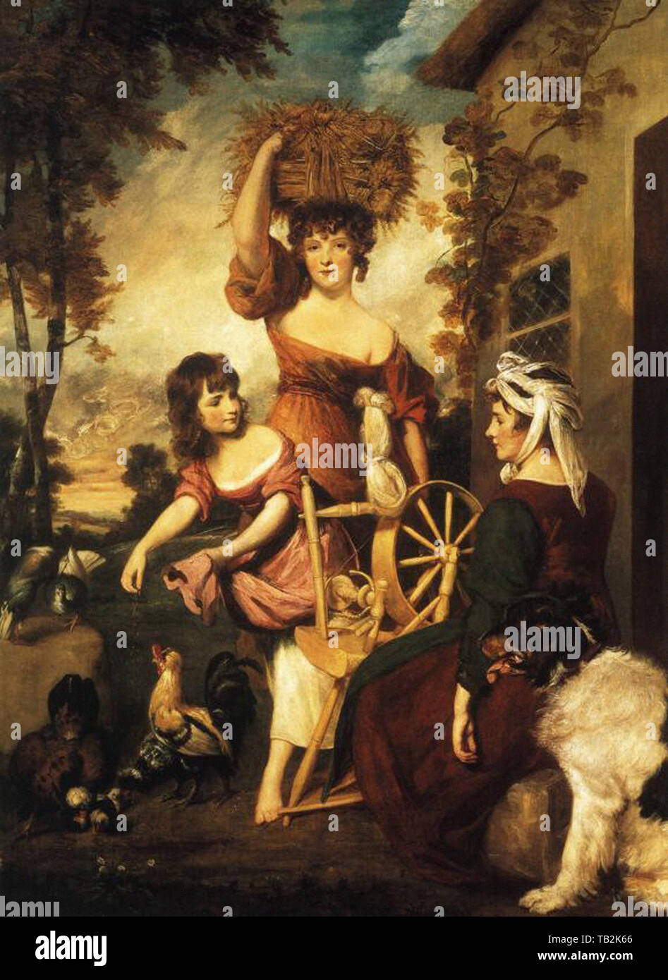 Joshua Reynolds - Mrs Miss Macklin With Miss Potts 1788 Stock Photo - Alamy