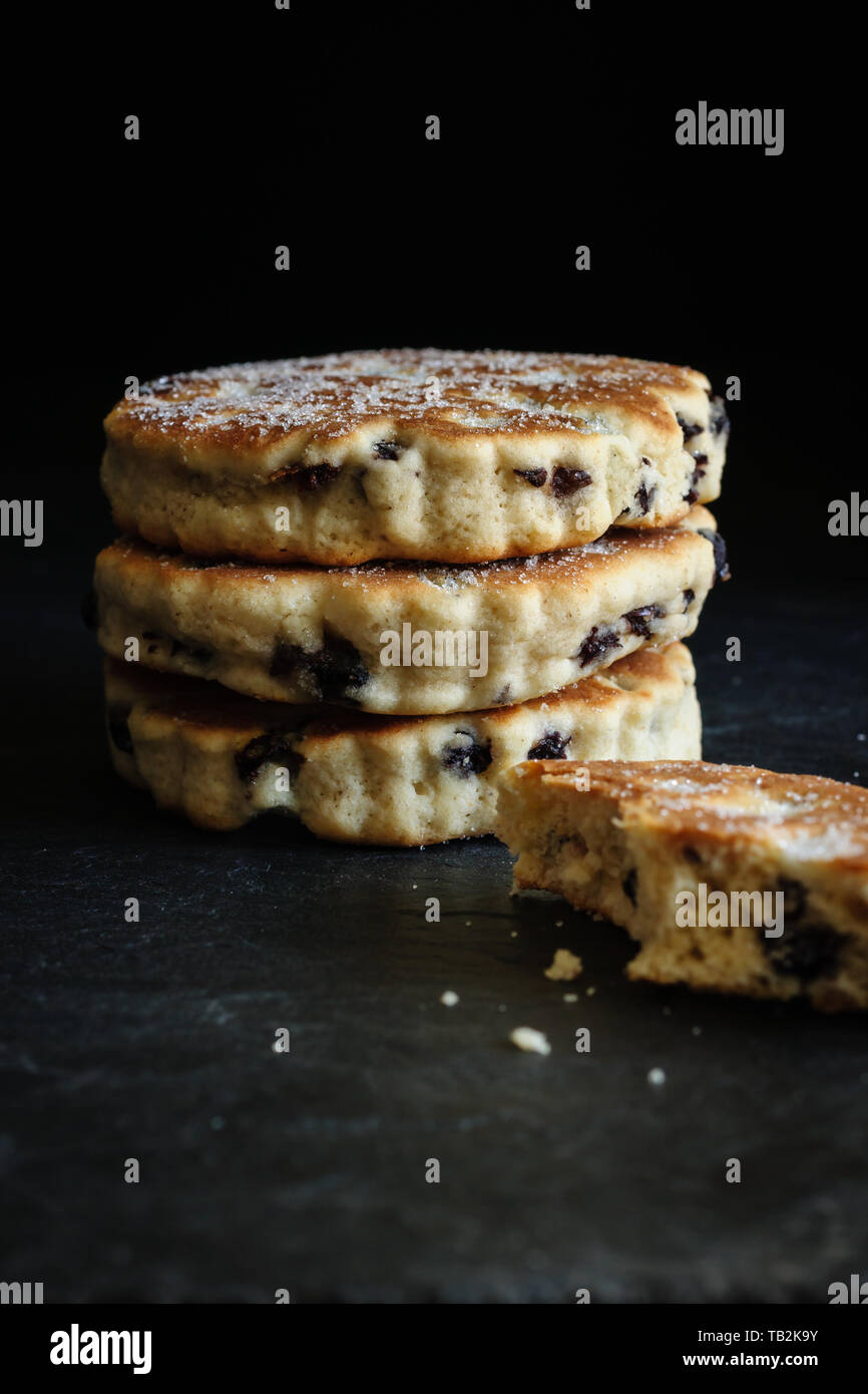 Welsh cakes a traditional griddle cake made with flour and dried fruit ...