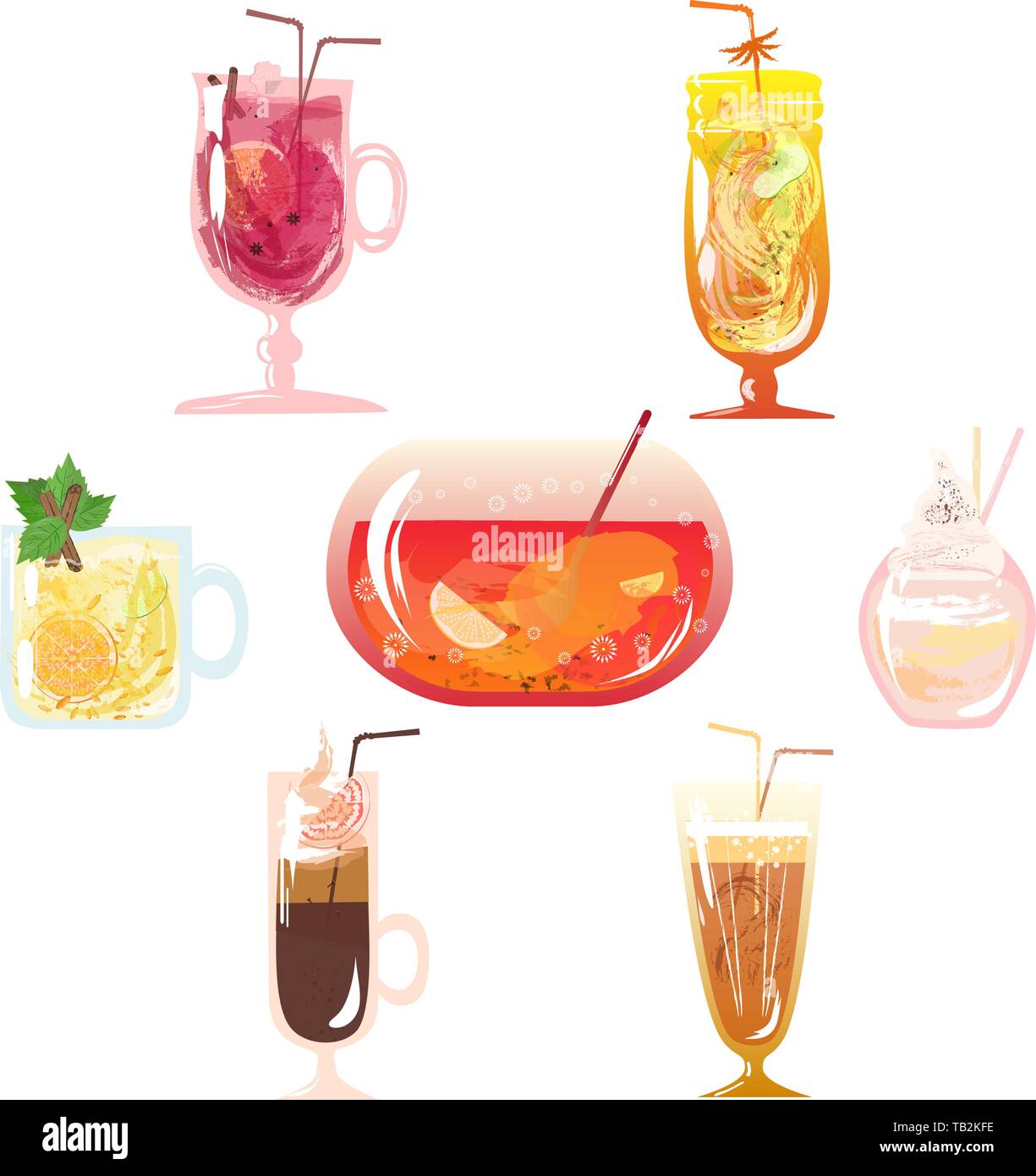 Winter Drinks on white background Stock Vector Image & Art - Alamy