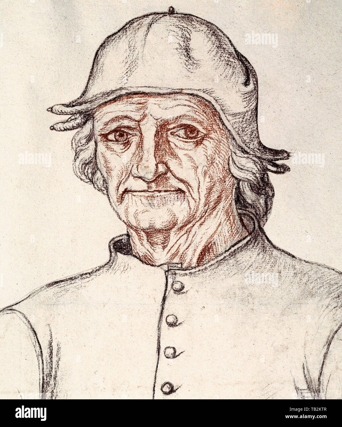 Portrait of Hieronymus Bosch (circa 1450-1516), drawing in chalk by ...