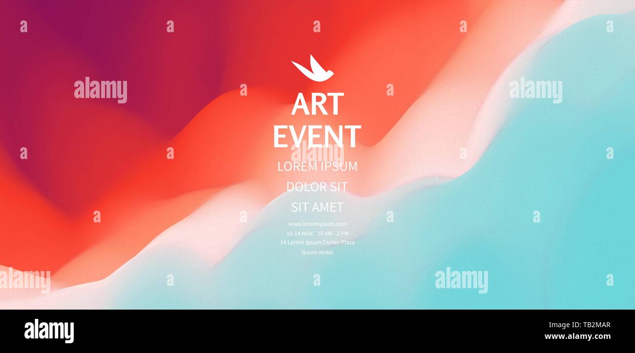 Art event invitation template. Abstract background with dynamic effect ...