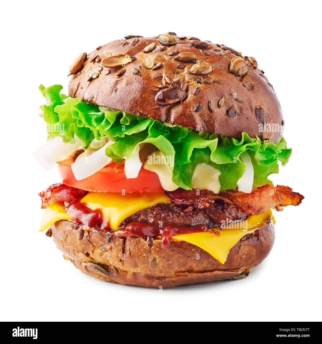 Yummy beef cheese hamburger hi-res stock photography and images - Alamy