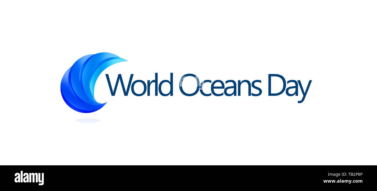 World Oceans Day design template. Ocean health protect graphic symbol ...