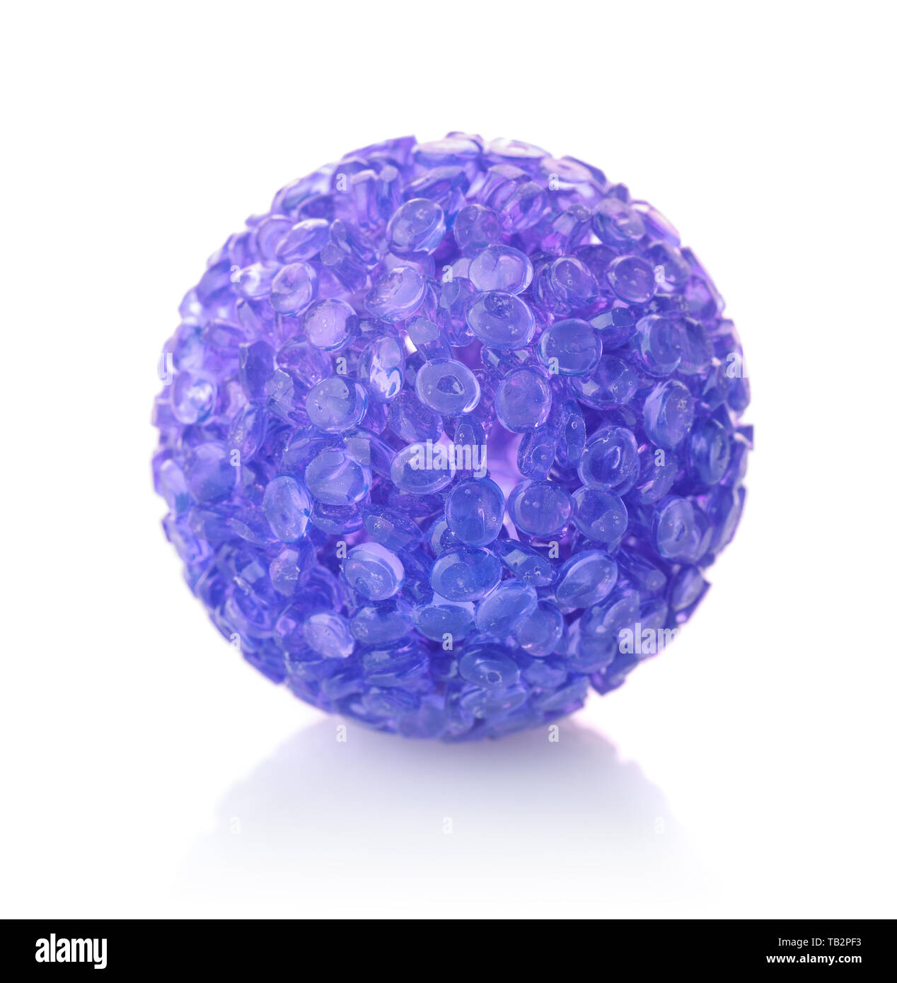 Blue plastic bell pet ball isolated on white Stock Photo - Alamy
