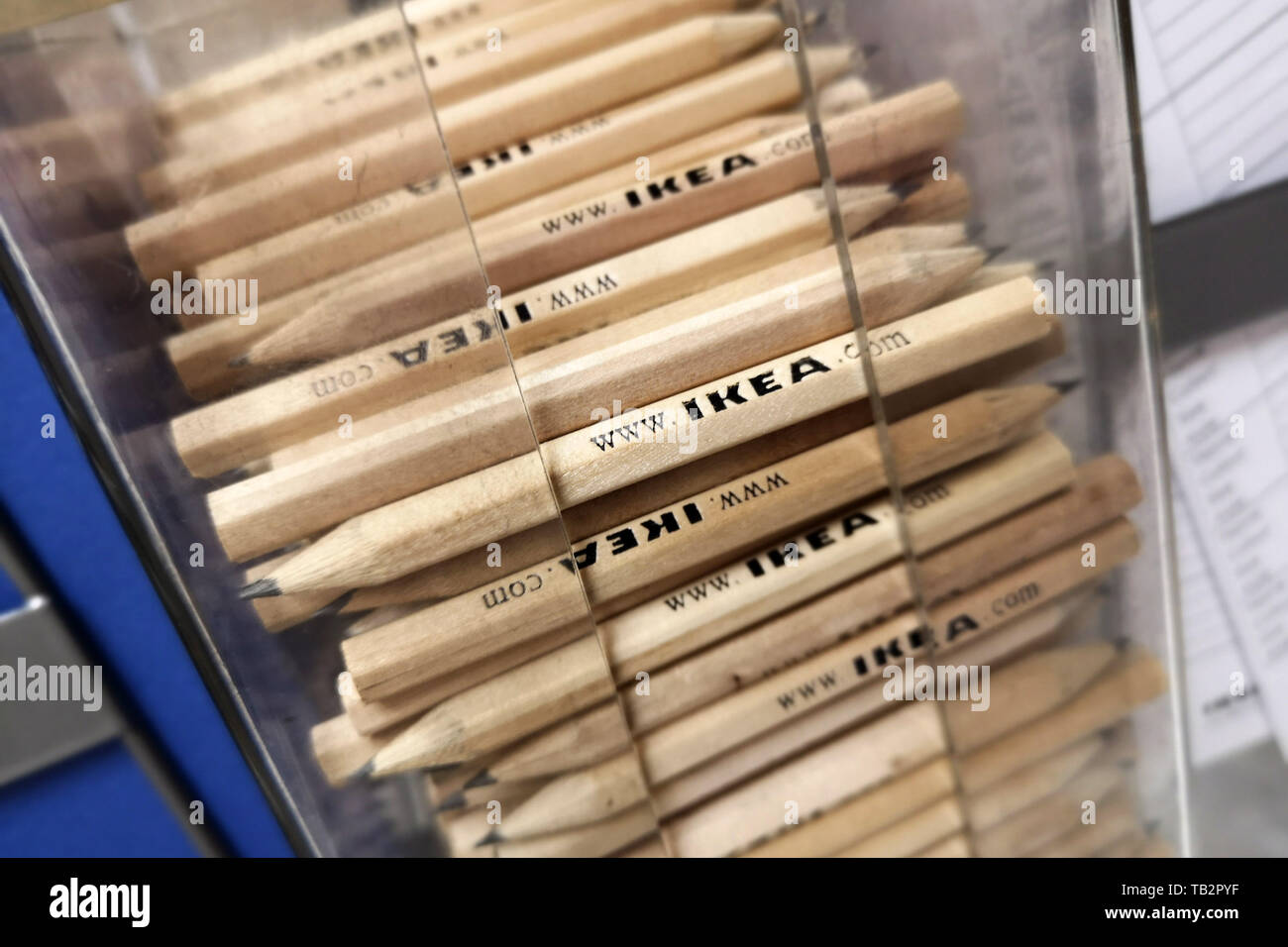 Pencils for shopping lists at Ikea in Coventry, UK, on May 29, 2019 ...