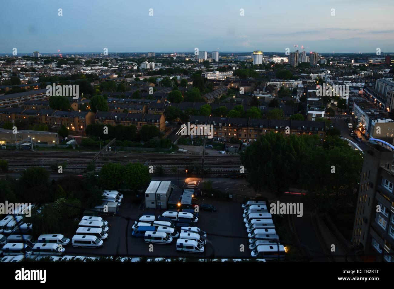 Views of west London at night from Trellick Tower Stock Photo - Alamy