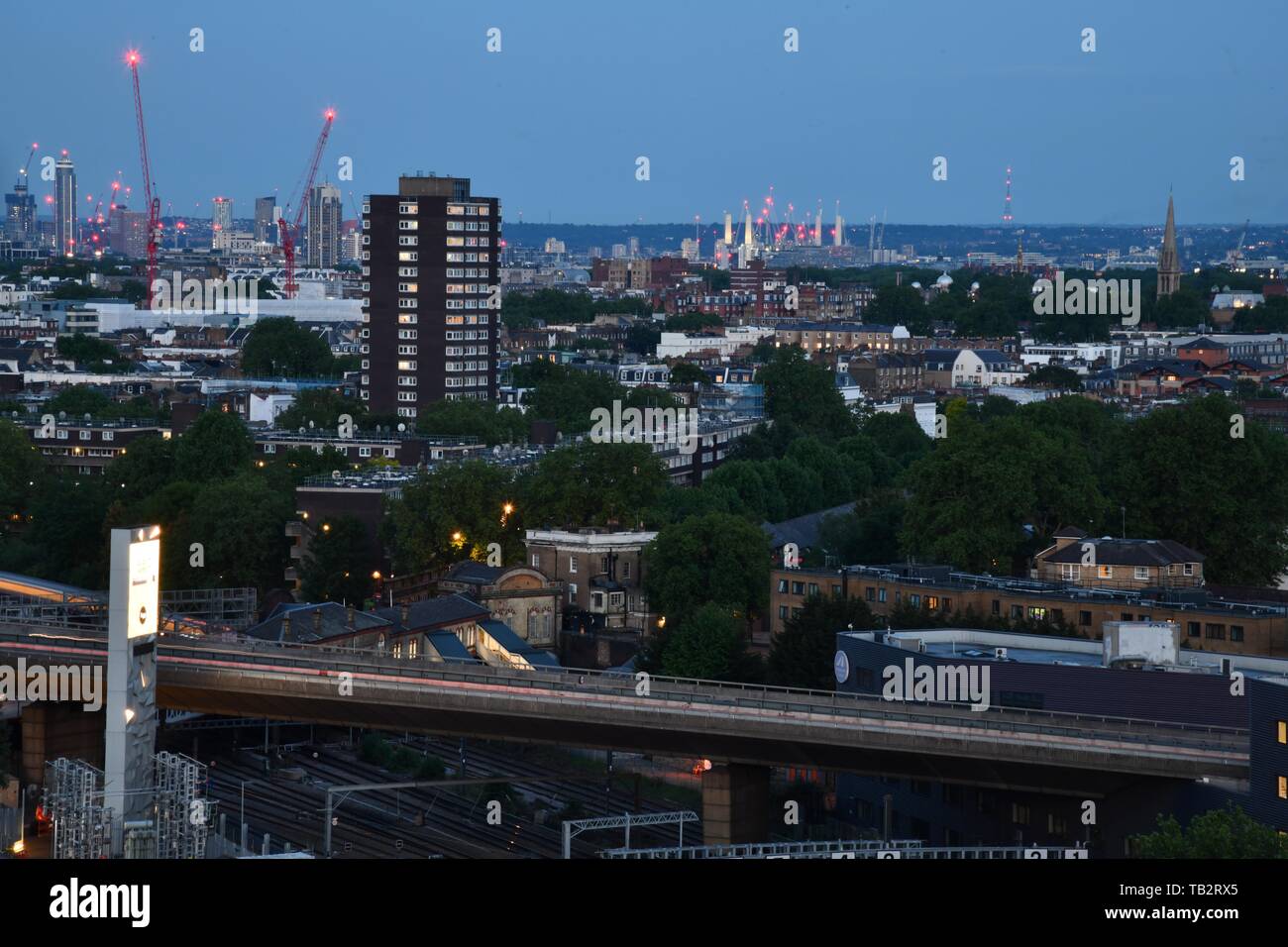Views of west London at night from Trellick Tower Stock Photo - Alamy