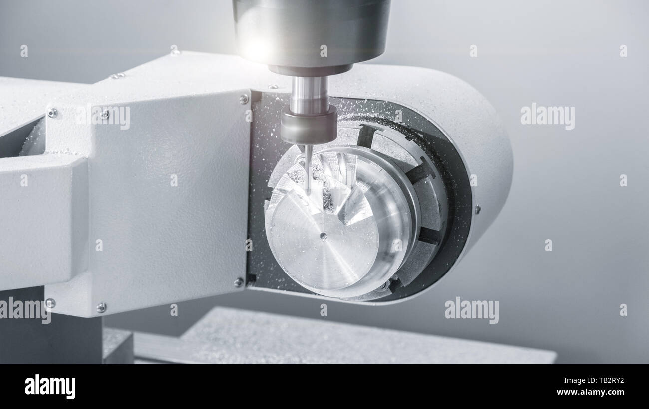industrial metalworking cutting process by milling cutter Stock Photo ...