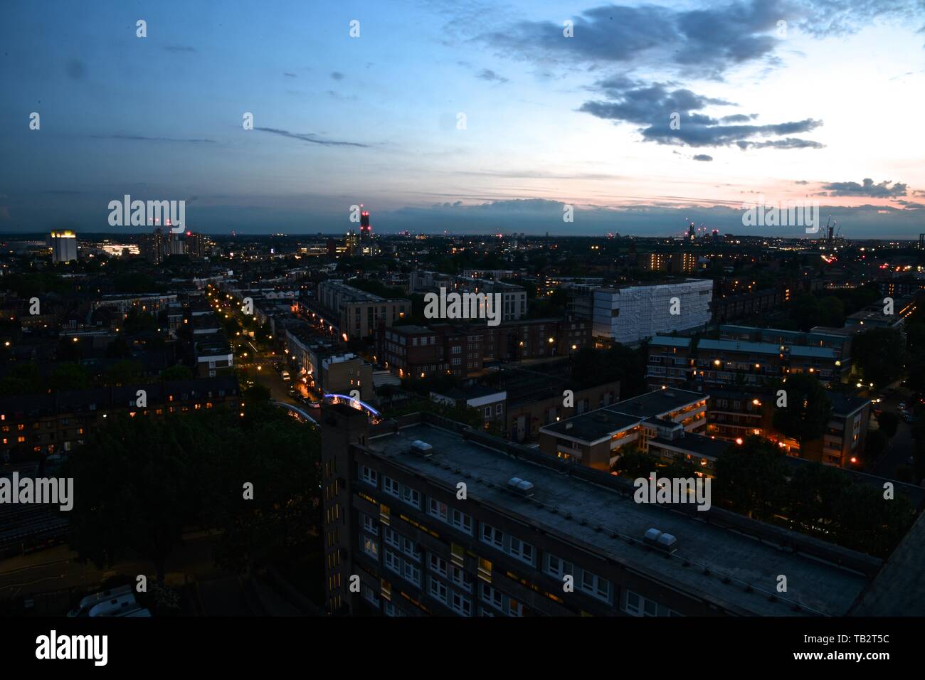 Views of west London at night from Trellick Tower Stock Photo - Alamy