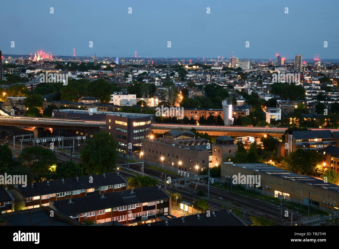 Views of west London at night from Trellick Tower Stock Photo - Alamy