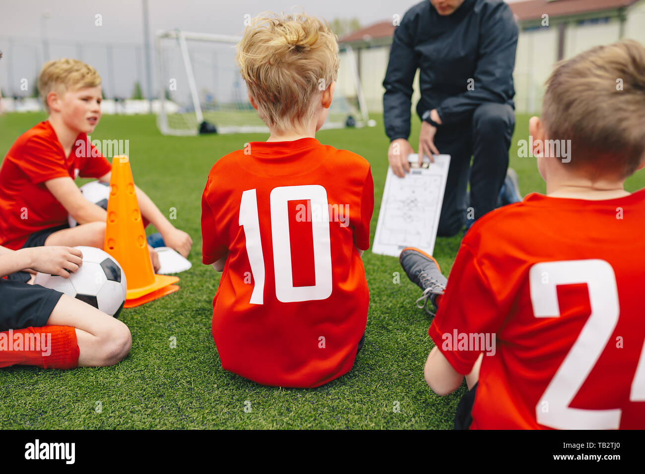 Soccer Game Day Management. Coach Coaching Youth Soccer Team. Boys ...
