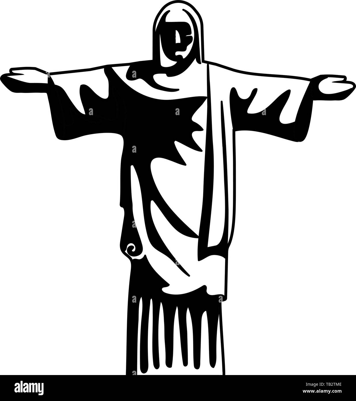 Christ redeemer monument isolated brazil country vector illustration ...