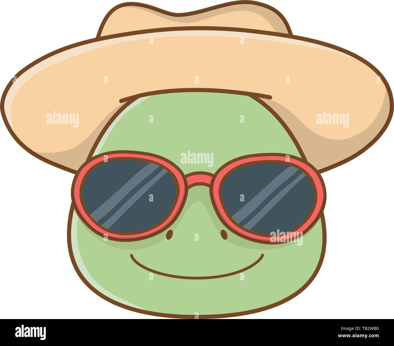 cute animal turtle enjoying summer time vacations holidays cartoon ...