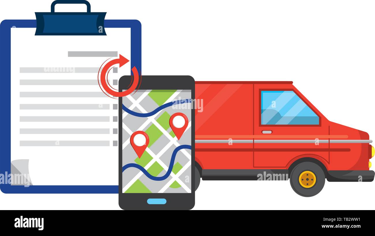 delivery tracking service shipping business logistic cartoon vector ...