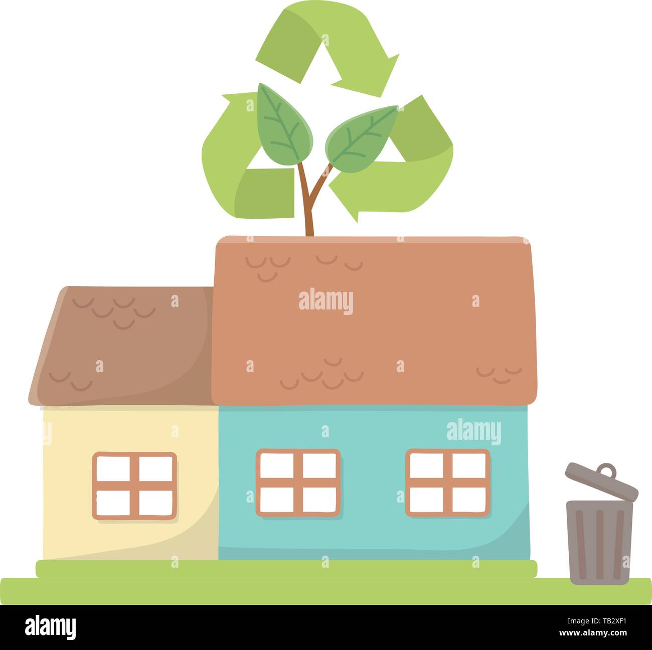 House and icon set design, Eco city save planet think green and recycle ...
