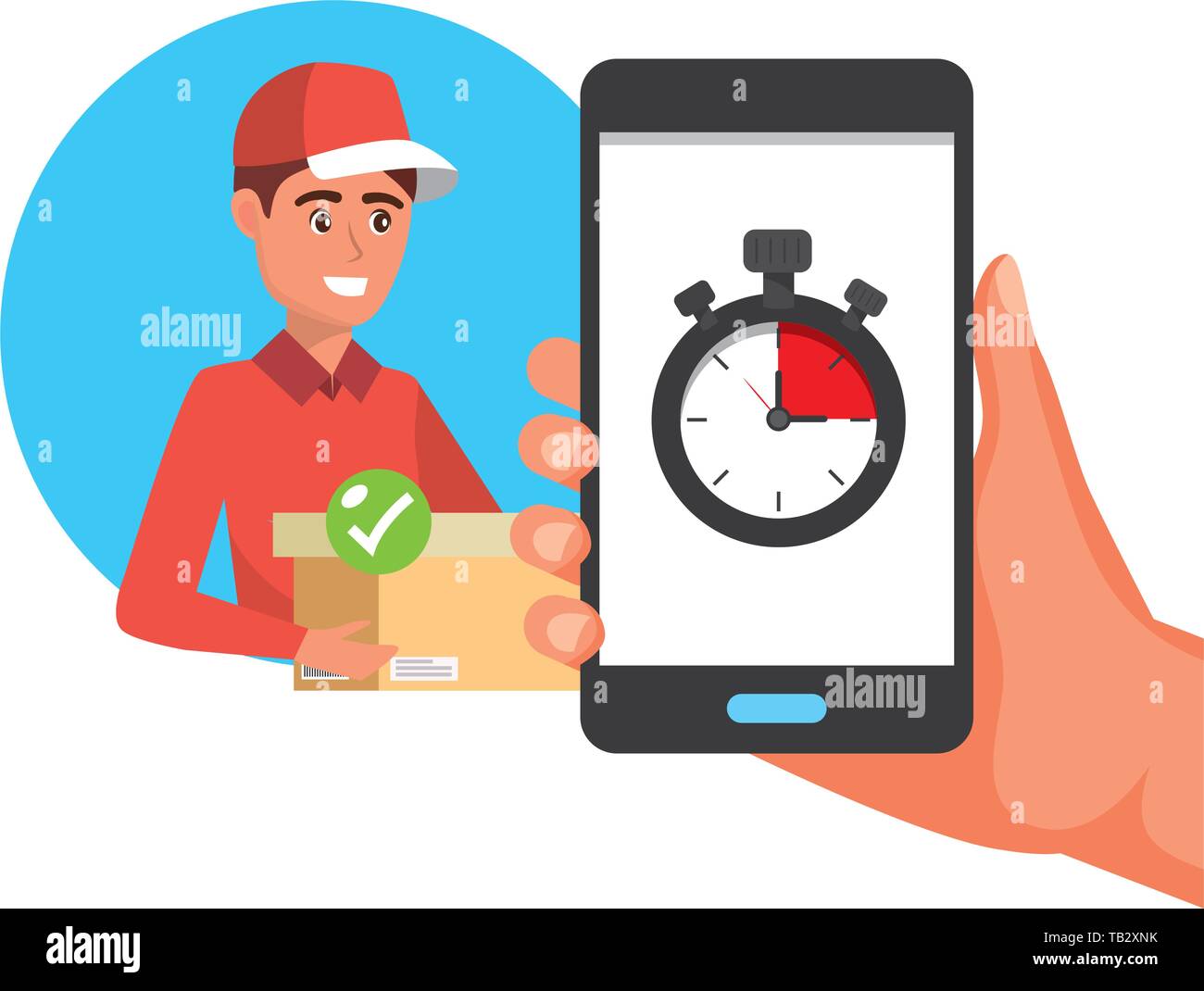 tracking and delivery logistic man worker cartoon vector illustration ...