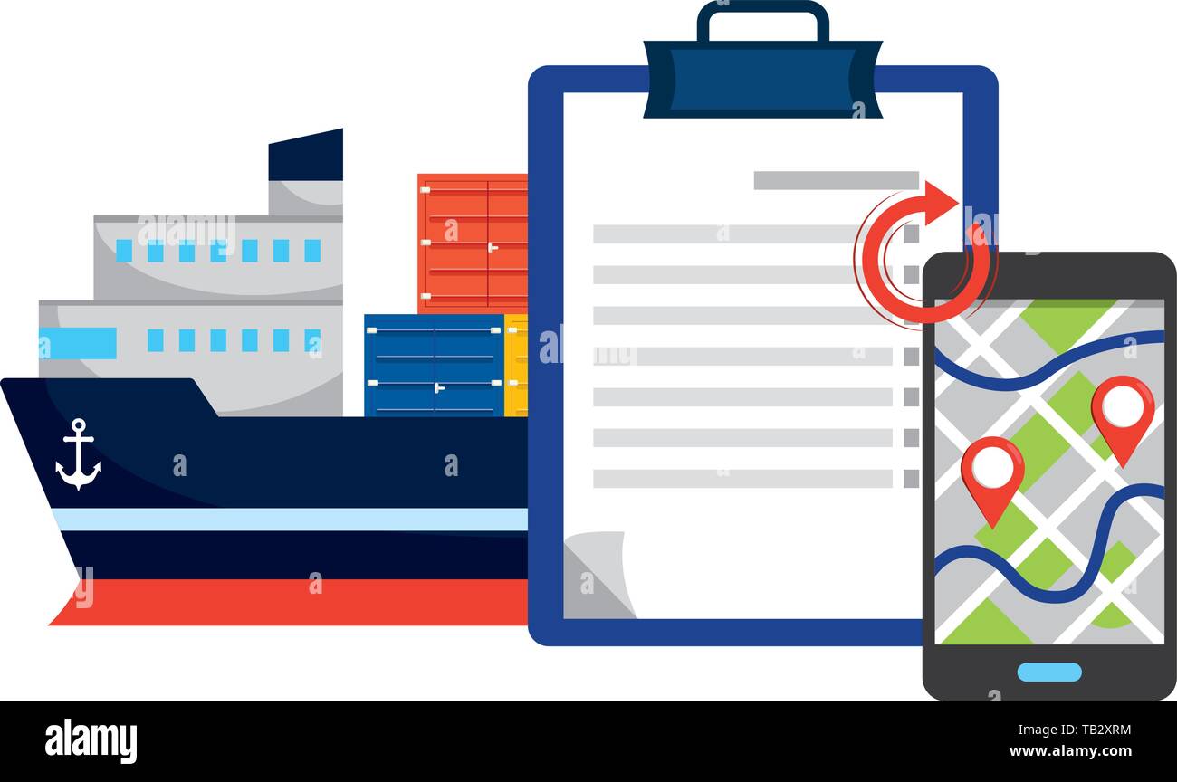 delivery tracking service shipping business logistic cartoon vector ...