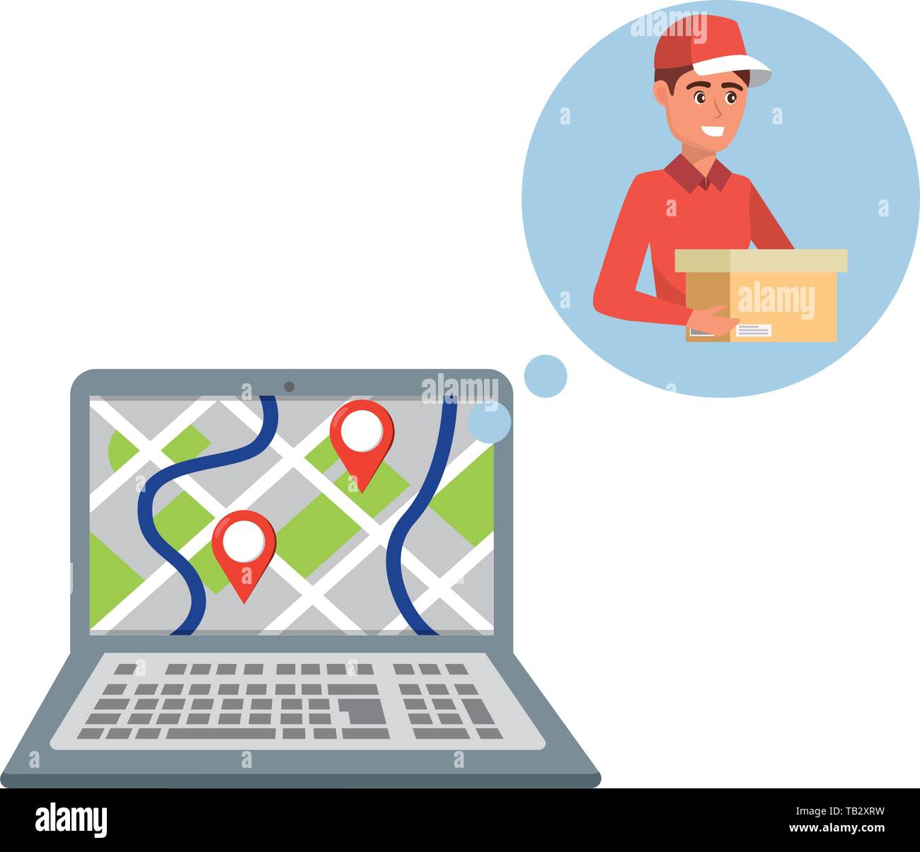 customer support logistics service tracking and delivery cartoon vector ...