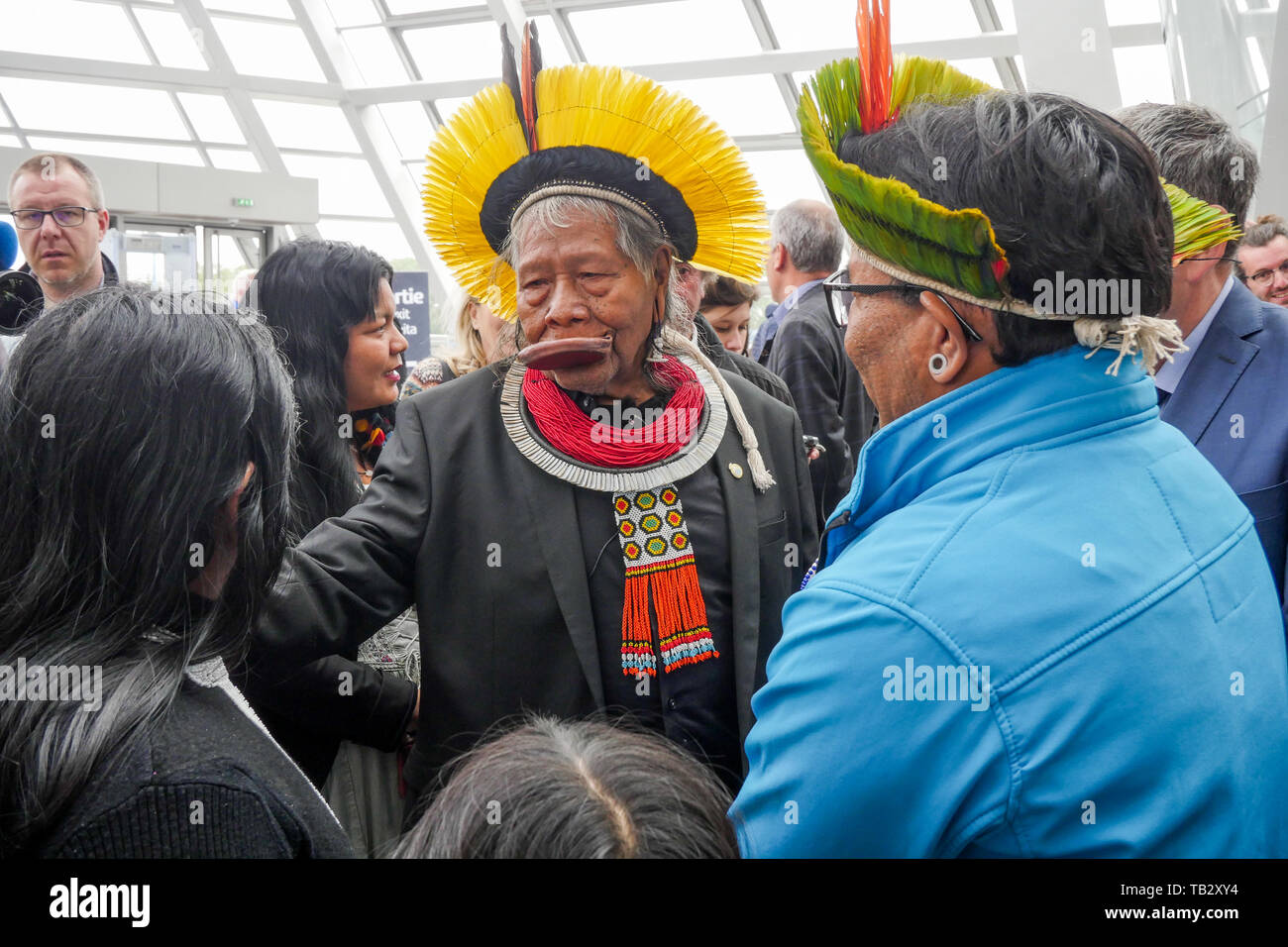 Chief Raoni appears in Lyon, France Stock Photo - Alamy