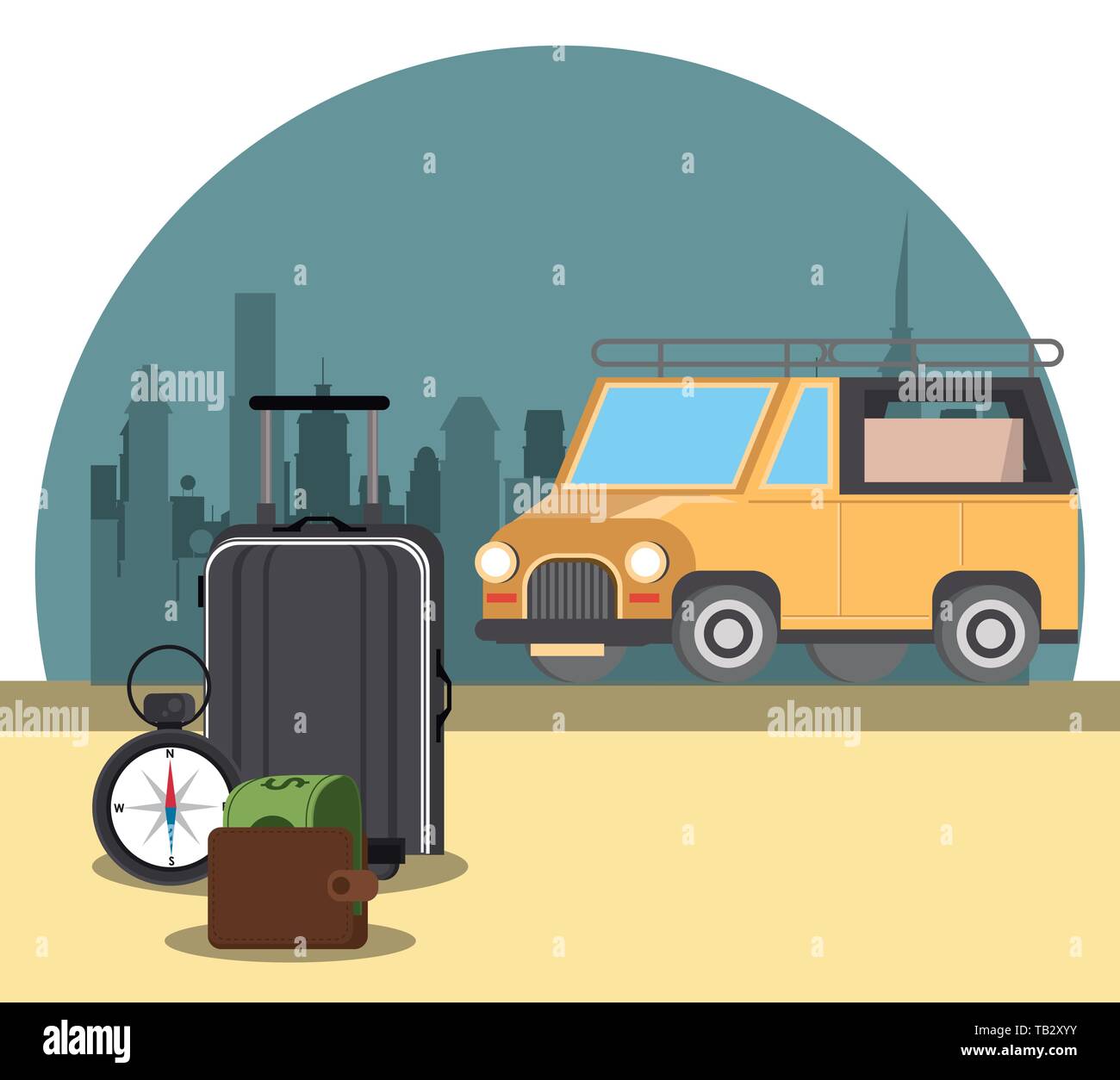 Travel and vacations cartoon scenery Stock Vector Image & Art - Alamy
