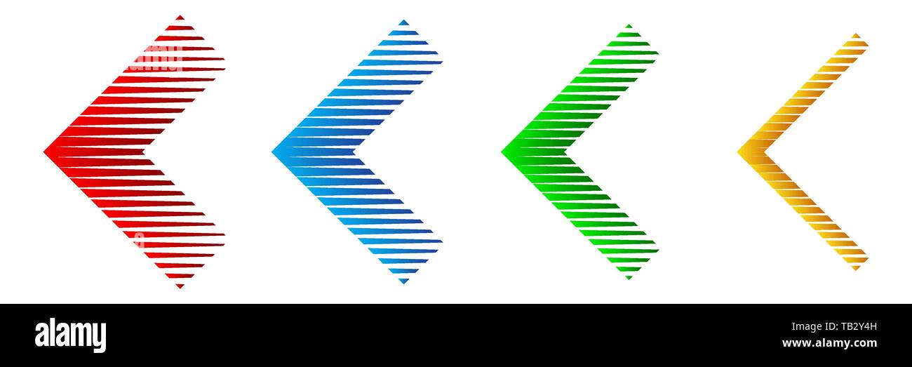 Set of color arrows. Vector illustration. Abstract arrows isolated ...