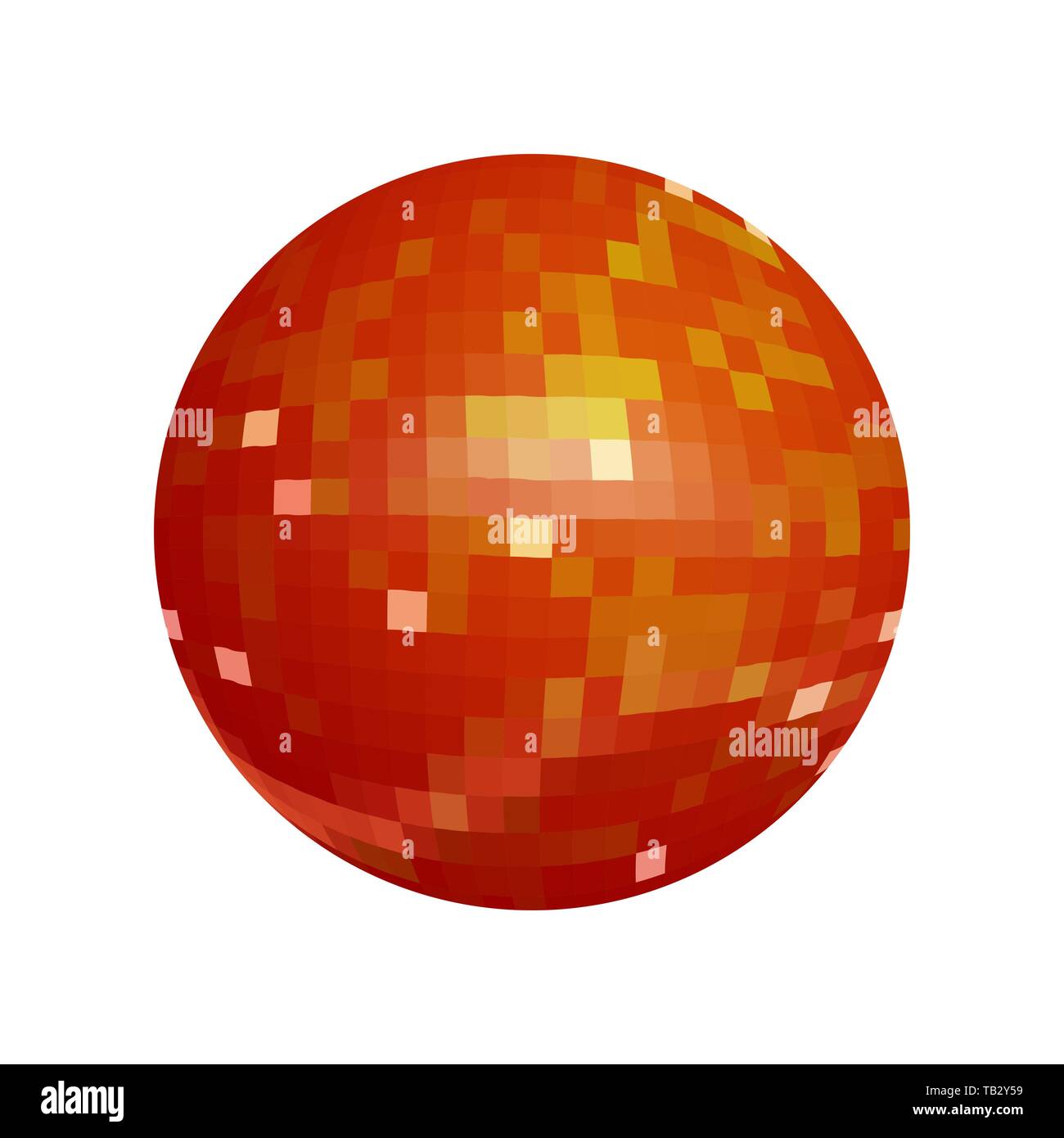 Red Ball in pixel art design. Vector illustration. Isolated Ball in ...