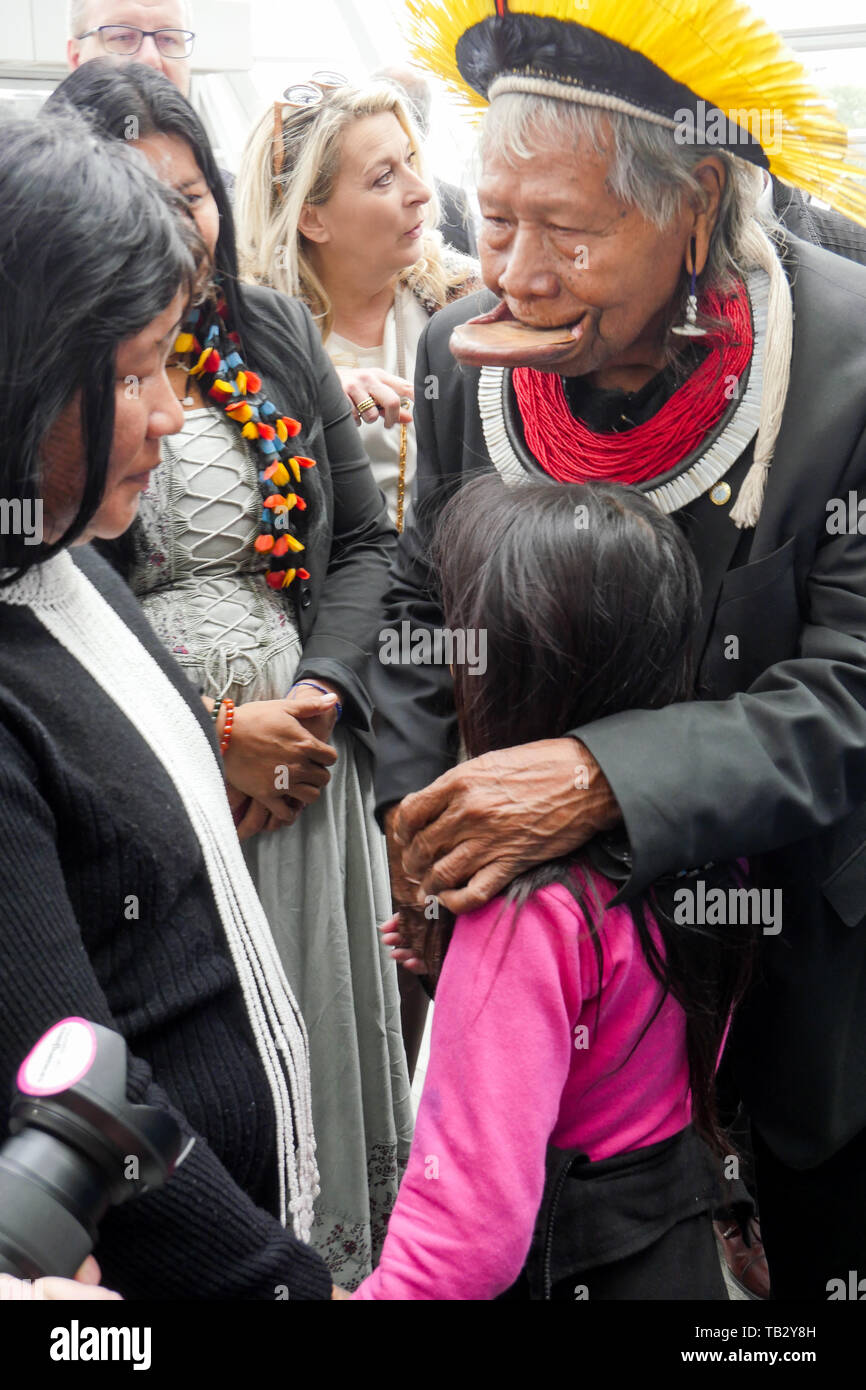 Chief Raoni appears in Lyon, France Stock Photo - Alamy