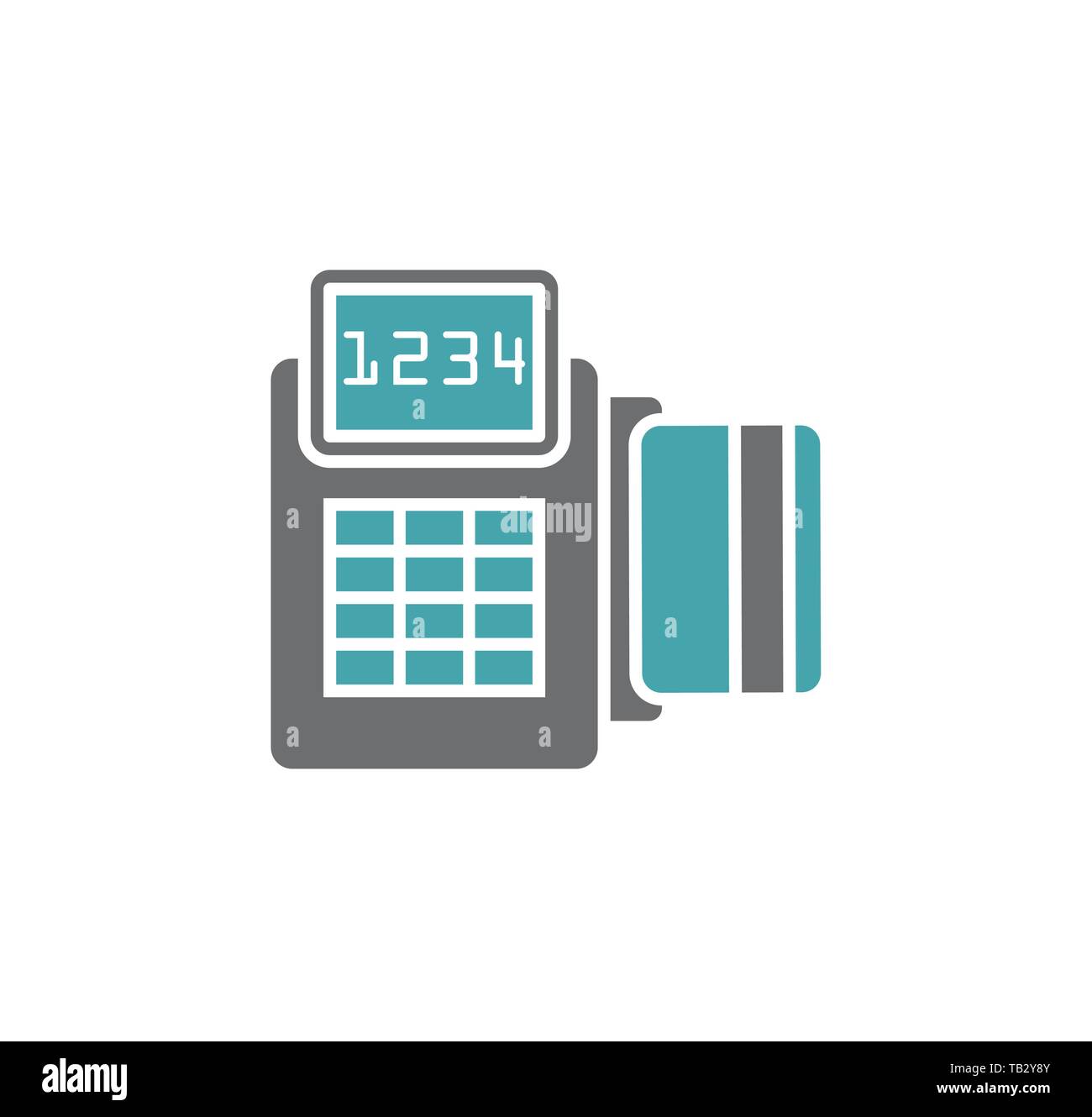 Pos terminal icon on background for graphic and web design. Simple ...