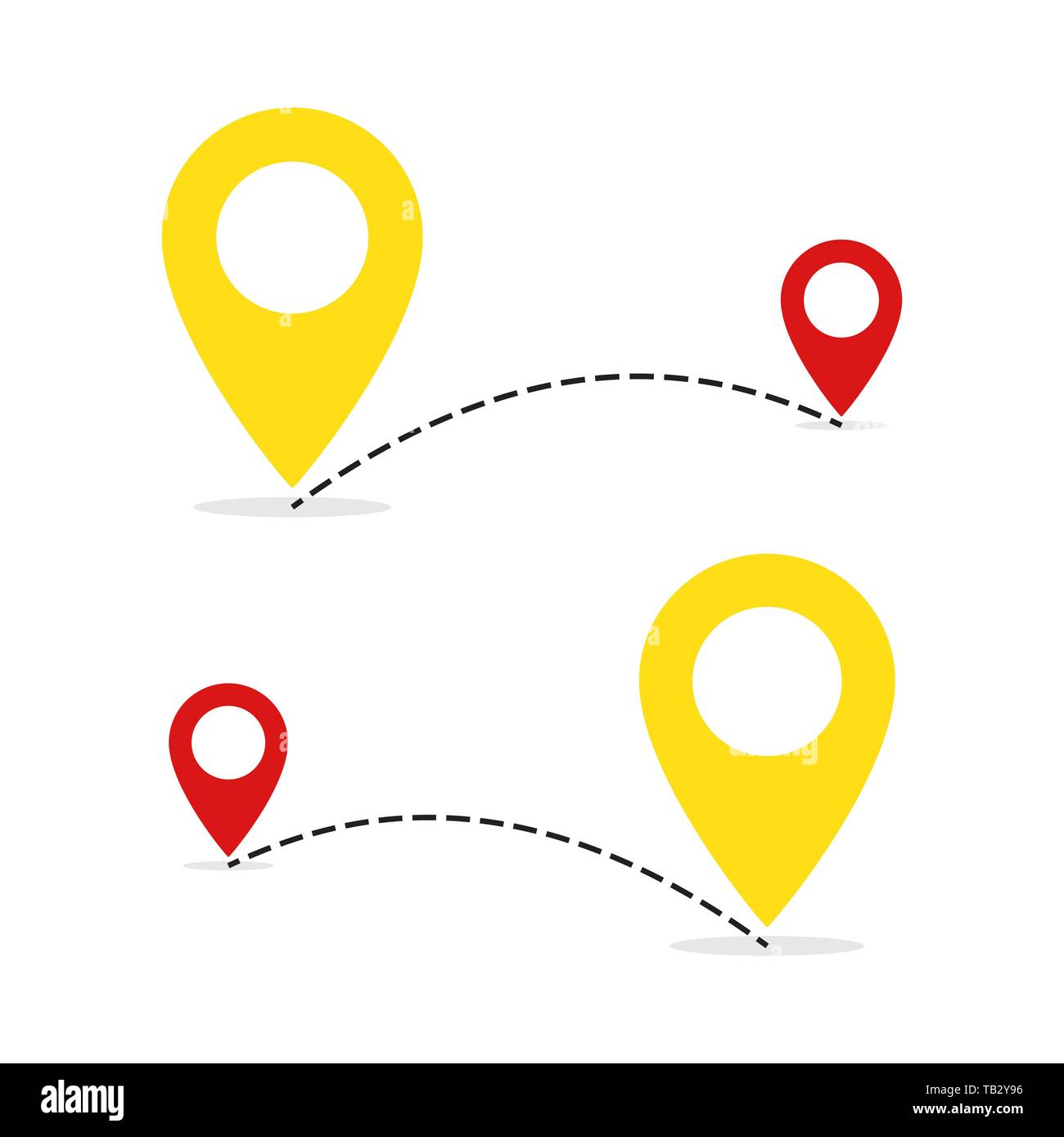 Path icon in flat style. Vector illustration. Route, way or track ...