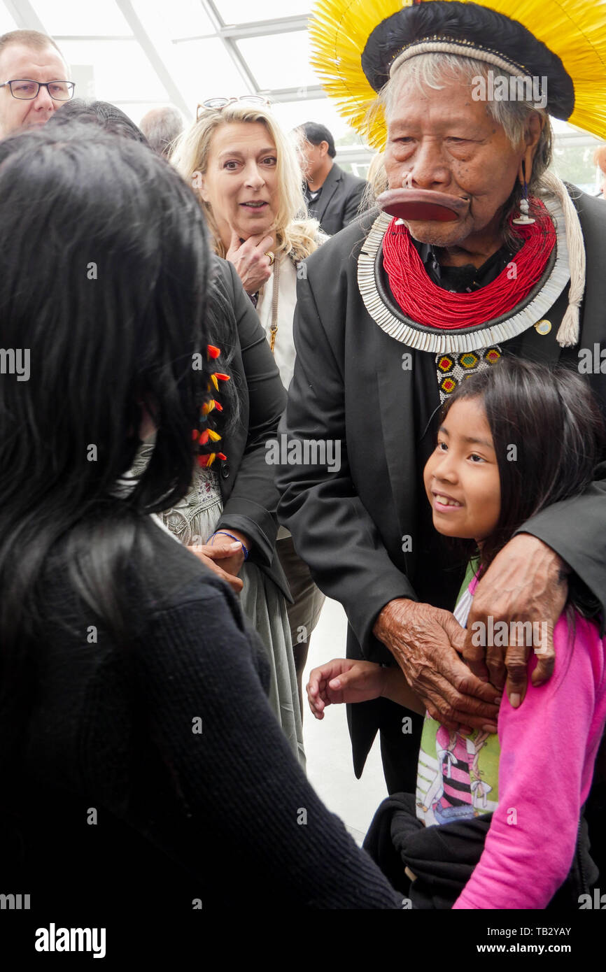 Chief Raoni appears in Lyon, France Stock Photo - Alamy
