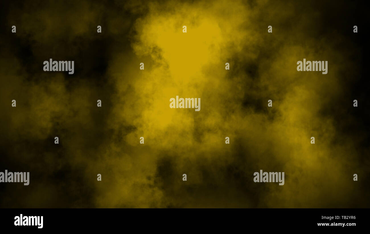 Abstract texture yellow smoke moves on a black background Stock Photo ...