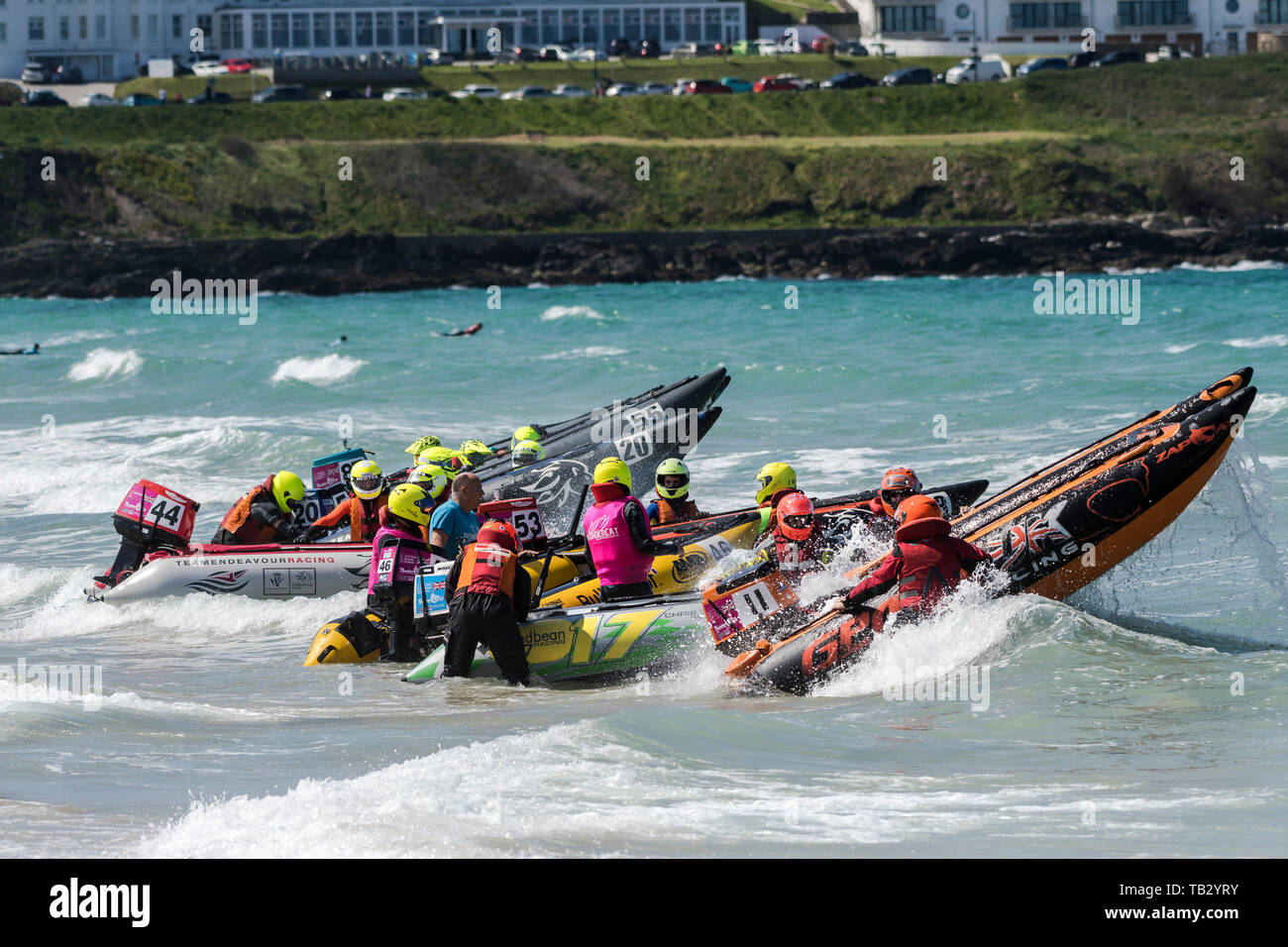 Crews and their ThunderCats at the start of the first race in the ...