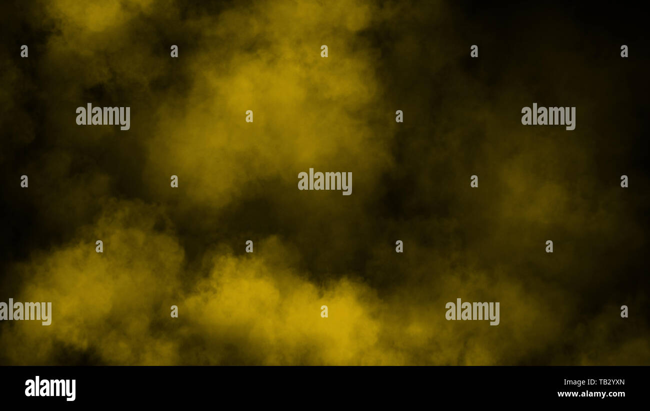 Abstract texture yellow smoke moves on a black background Stock Photo ...
