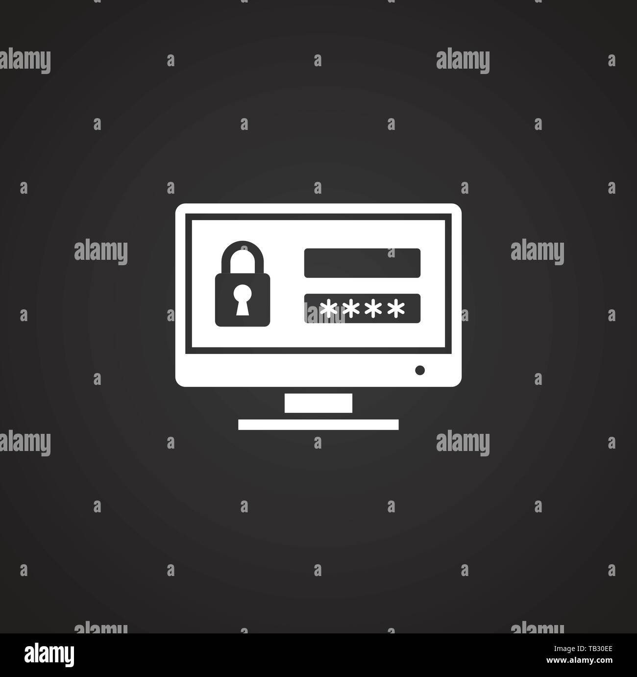 Password related icon on background for graphic and web design. Simple ...